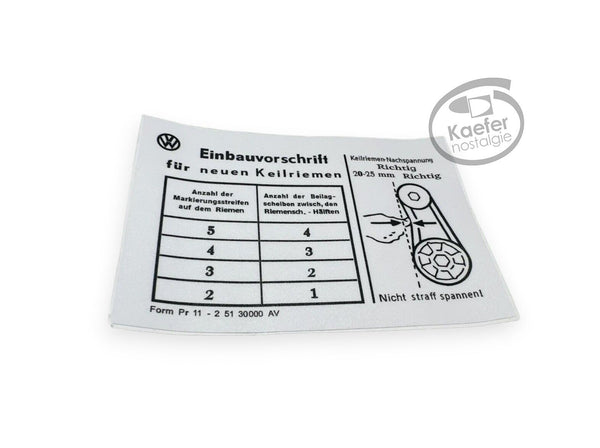 VW Split Oval Beetle Bug Generator Pulley Adhesive Decal, 1949-52 ...